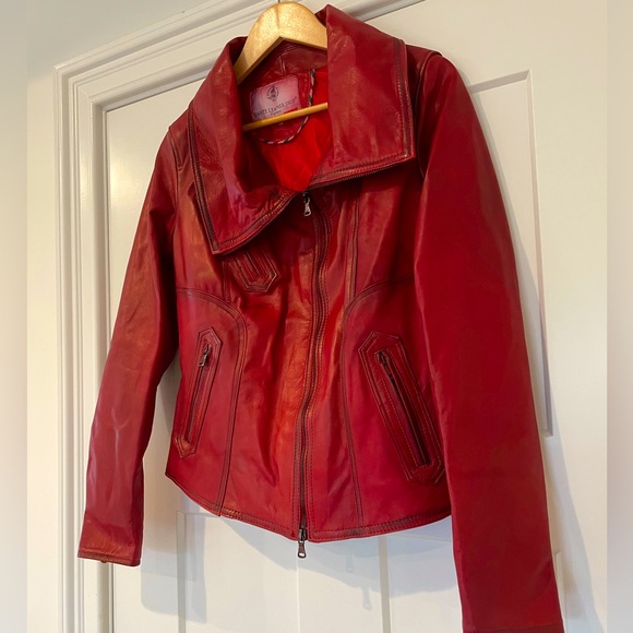 Vera Pelle | Jackets & Coats | Italianred Leather Jacket Vera Pelle ...